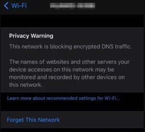 Fix: "This network is blocking encrypted DNS traffic." on iOS | TechLatest