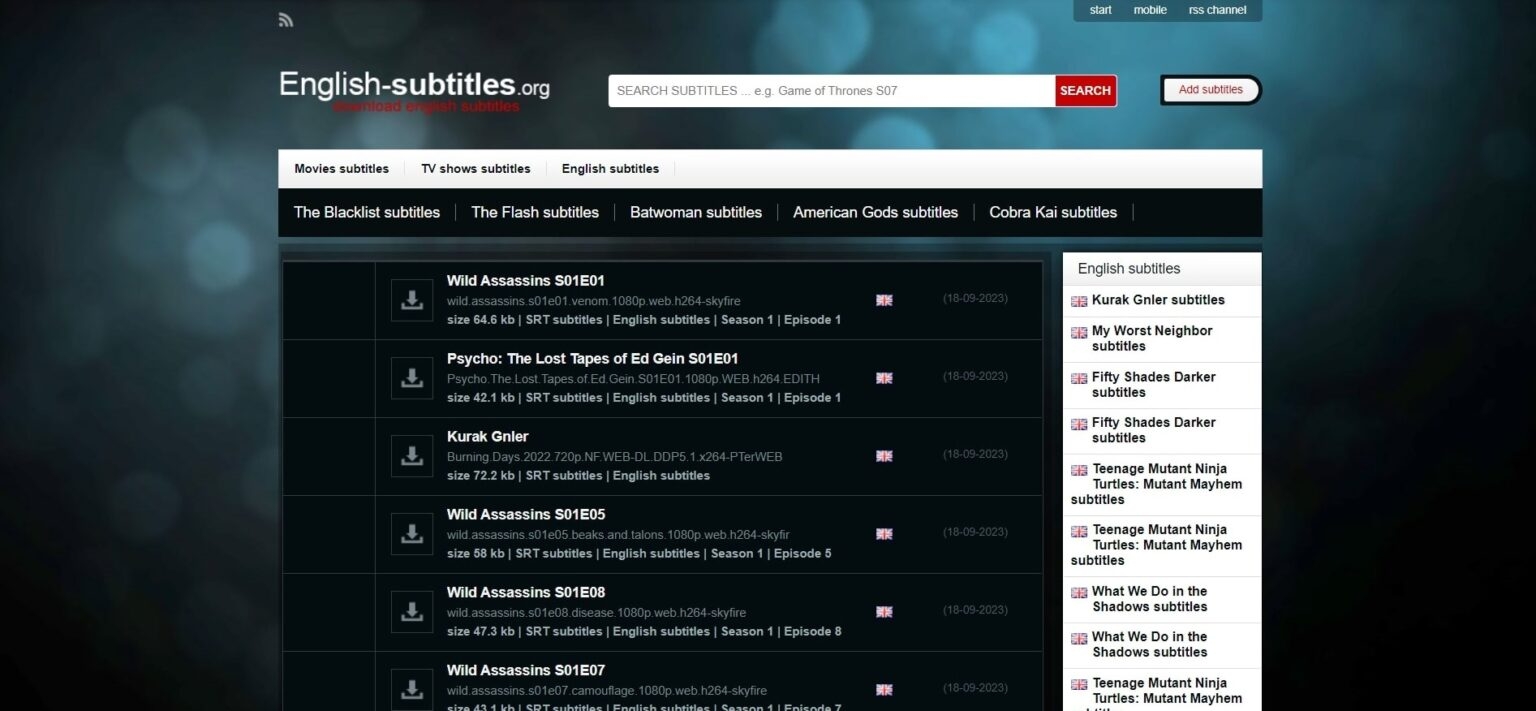 Top 12 Best Subscene Alternatives for Subtitles | TechLatest