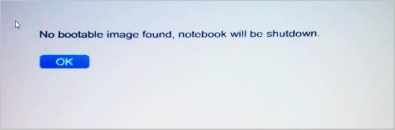 Fix: No Bootable Image Found, Notebook Will Be Shutdown | TechLatest