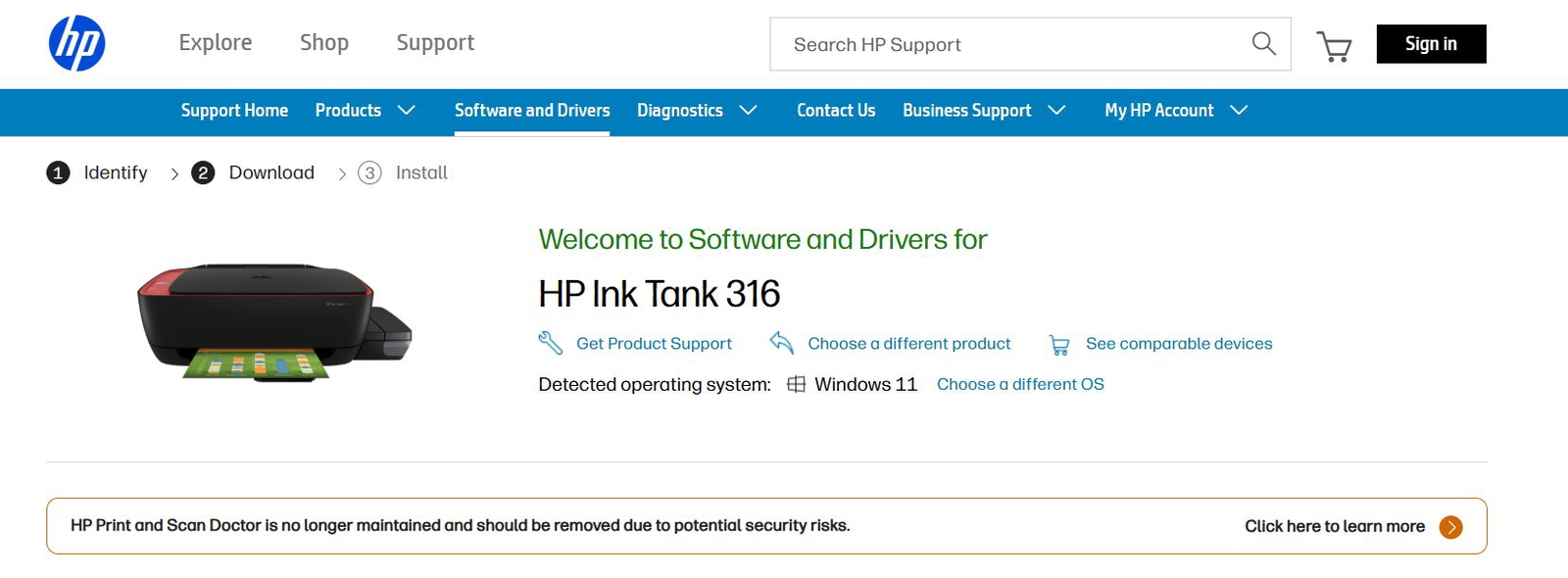 Download & Install the HP Ink Tank 316 Driver (Windows, Linux)
