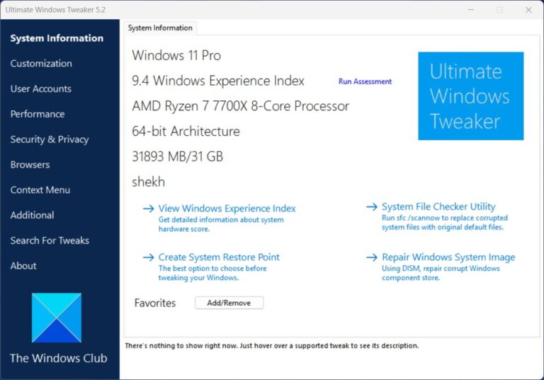 Ultimate Windows Tweaker 5 for Windows 11 by TWC | TechLatest